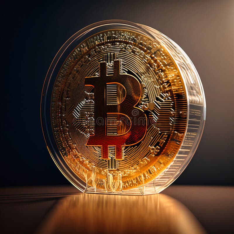 Transparent Round Bitcoin Logo Copy Space, Generative AI Stock ...