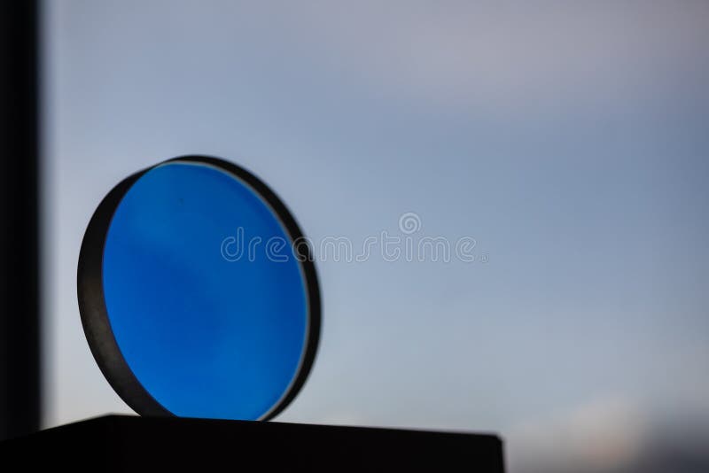 Transparent Round Glass Sphere with Blue Reflection on the Background ...