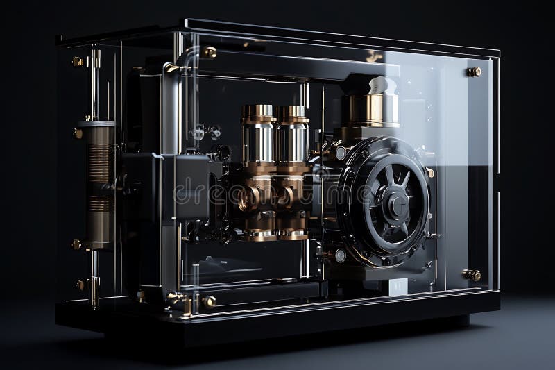 Transparent Safe Box Showcasing Intricate Inner Mechanism Stock ...