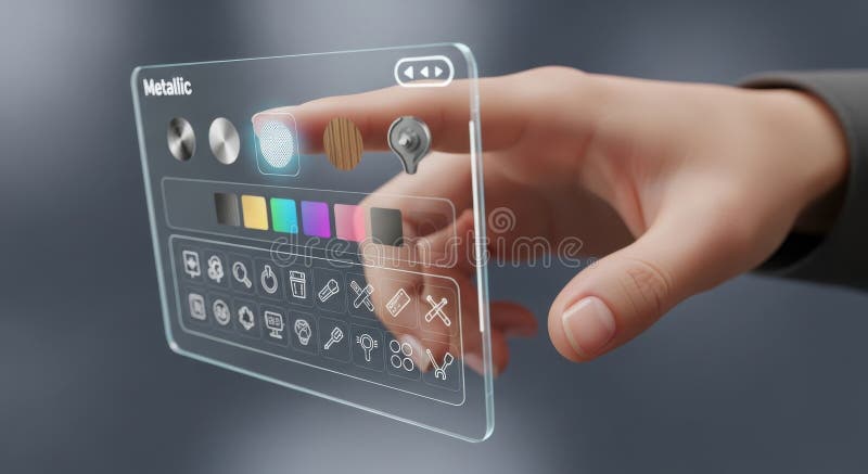 Futuristic Interface Interaction Concept Stock Illustration ...