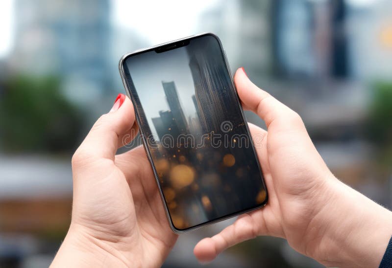 Transparent Screen Smartphone Advertisement Background Hand Iphone ...