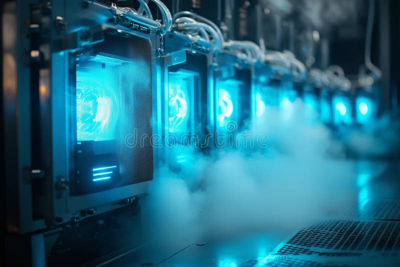 Futuristic Data Center Glowing Servers Neon Lights High Tech ...