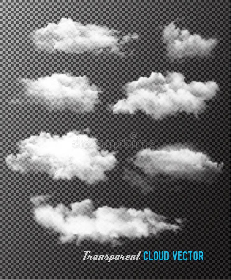 Transparent Set of Cloud Vectors Stock Vector - Illustration of ...