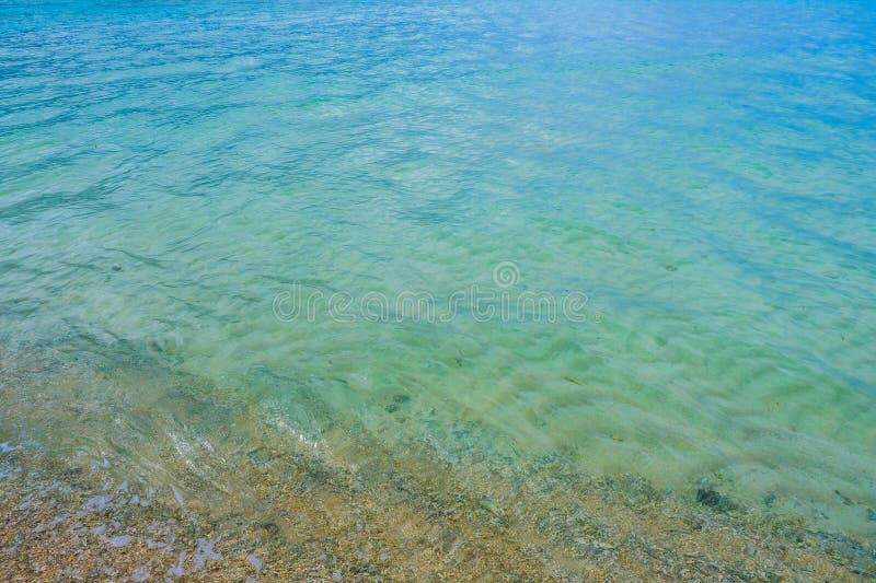Transparent Shallow Water Over Sandy Beach with Visible Sea Bed. Stock ...