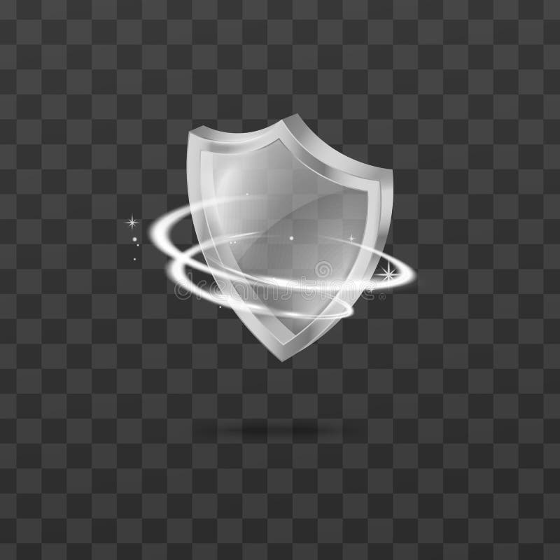 Transparent Shield with Glowing Effect, Realistic Vector Illustration ...