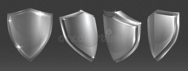 Shiny Transparent Glass Shields Stock Illustrations – 65 Shiny ...