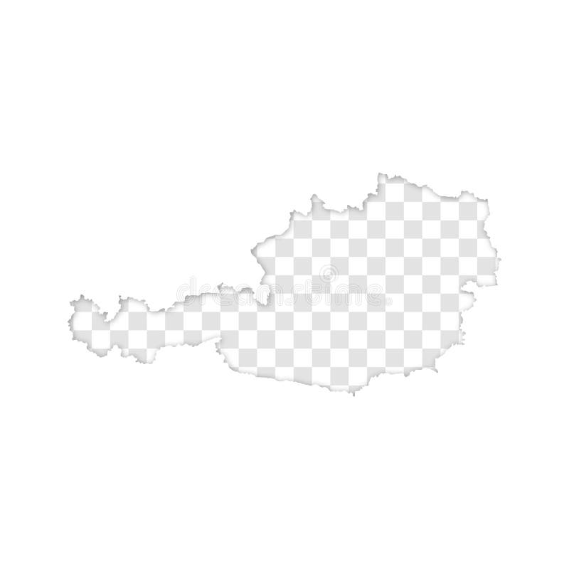 Transparent Silhouette of Austria Map with Shadow Stock Vector ...