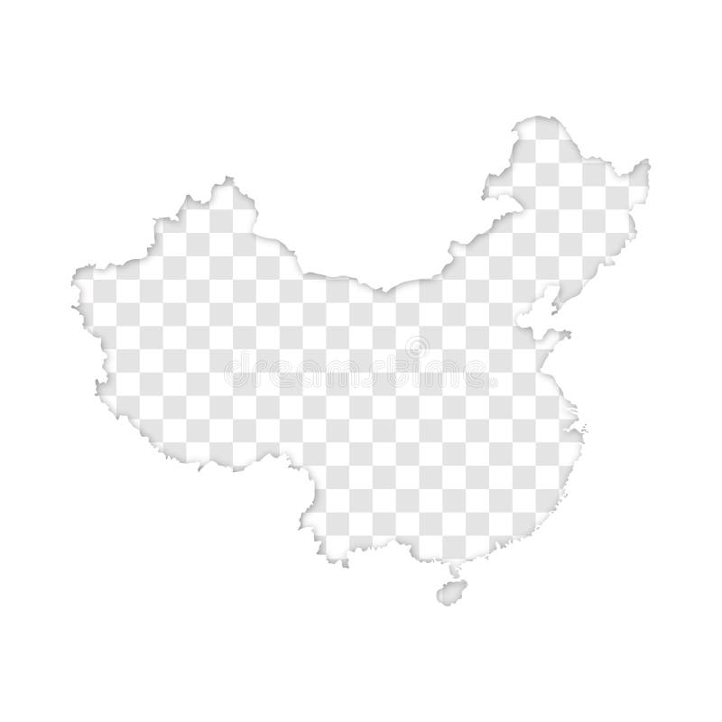 Transparent Silhouette of China Map with Shadow Stock Vector ...