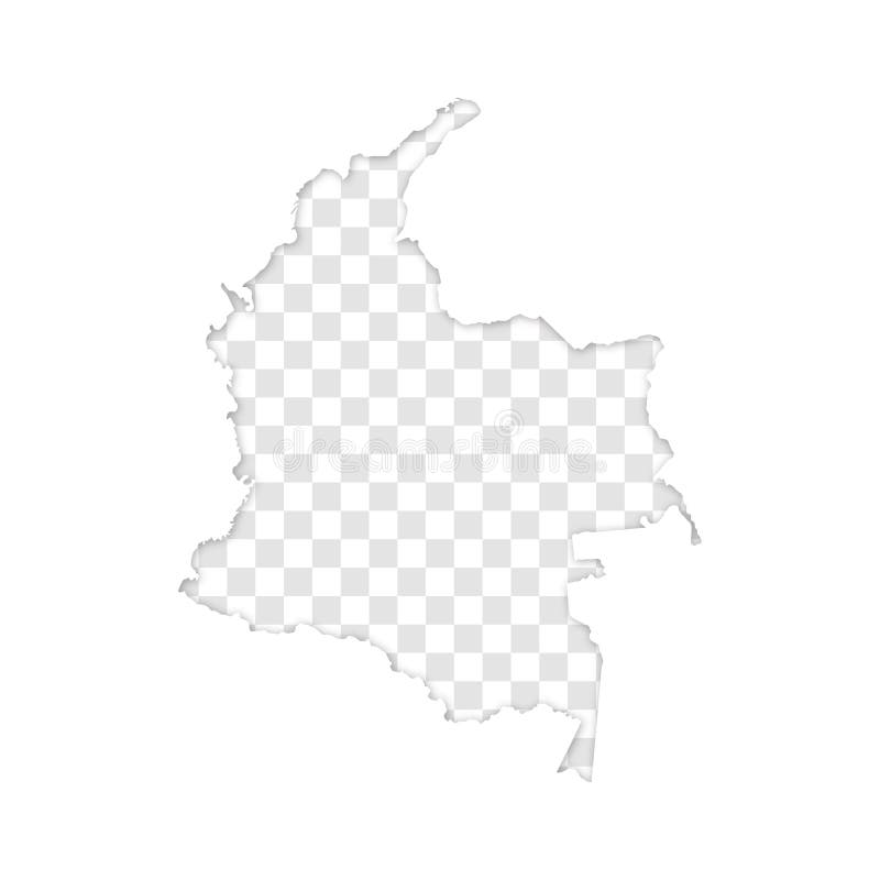 Transparent Silhouette of Columbia Map with Shadow Stock Vector ...