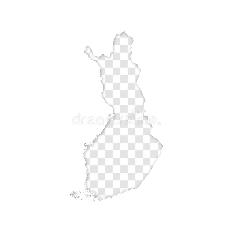 Transparent Silhouette of Finland Map with Shadow Stock Vector ...