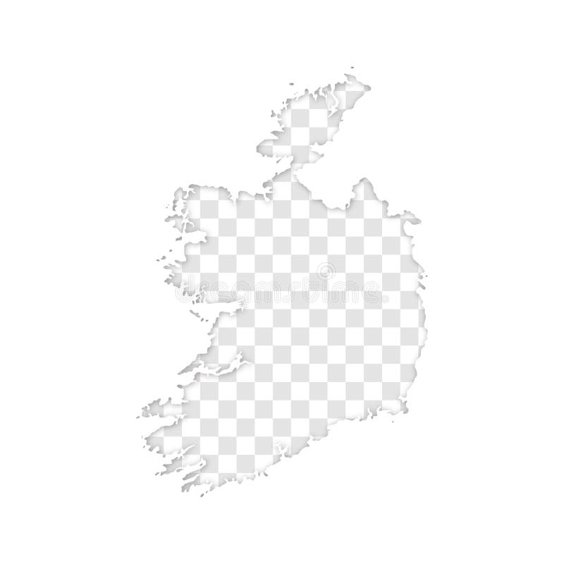 Transparent Silhouette of Ireland Map with Shadow Stock Vector ...