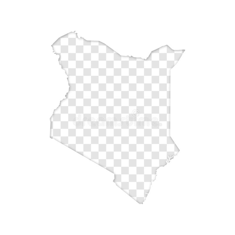 Transparent Silhouette of Kenya Map with Shadow Stock Vector ...