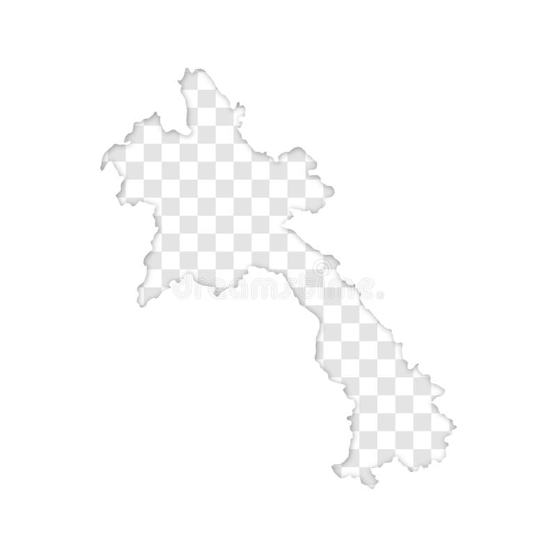 Transparent Silhouette of Laos Map with Shadow Stock Vector ...