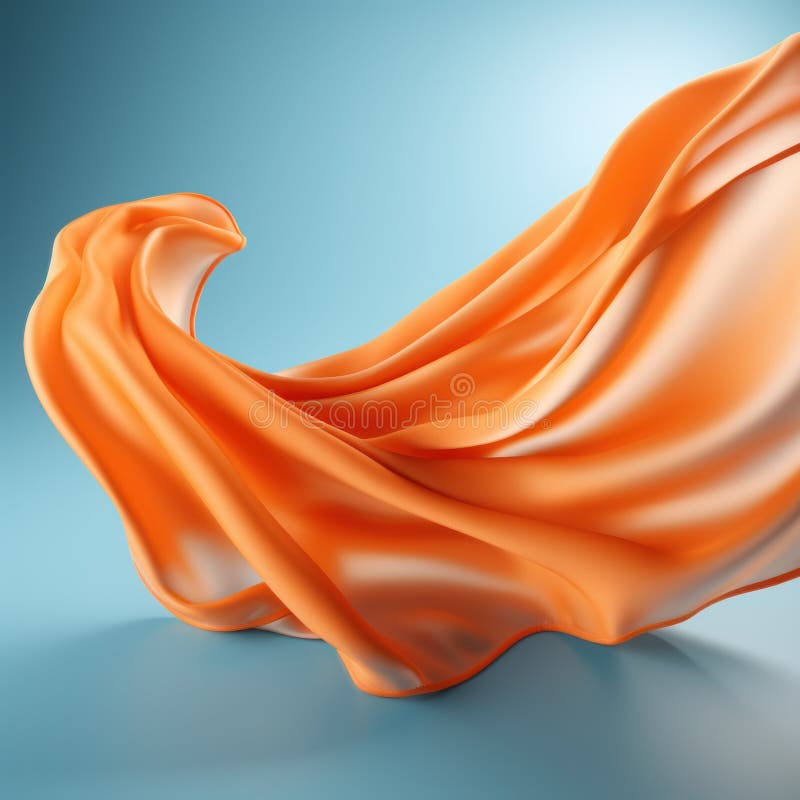 Transparent Silk Fabric, Textile of Orange Color. Texture of Silk ...