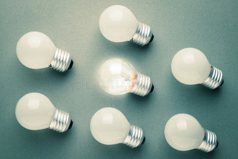 Good Idea is Glowing among the Similar Idea Stock Photo - Image of ...