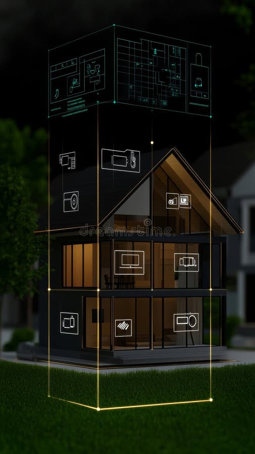 Transparent Smart Home Visualization Showcasing Innovative Technology ...