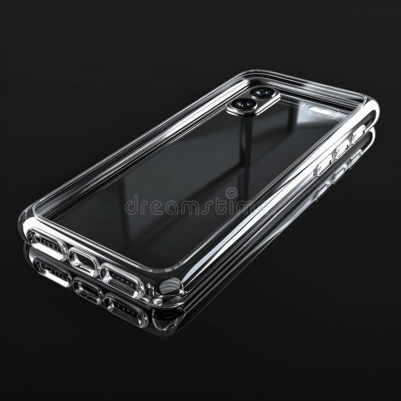 Transparent Smartphone Case Displayed Against a Minimalistic Black ...