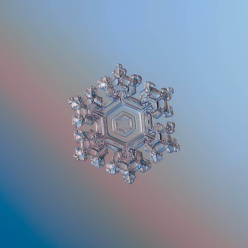 Transparent Snowflake Glittering on Smooth Gradient Background Stock ...