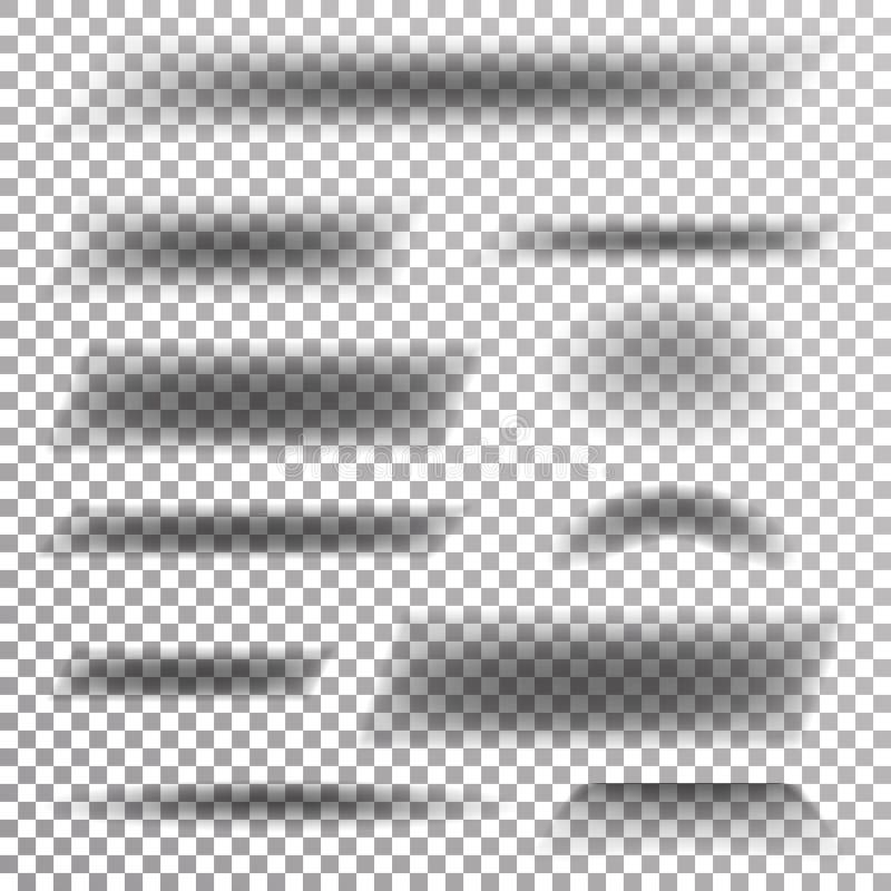 Transparent Soft Shadow Vector. Set Element with Soft Edges Isolated on ...