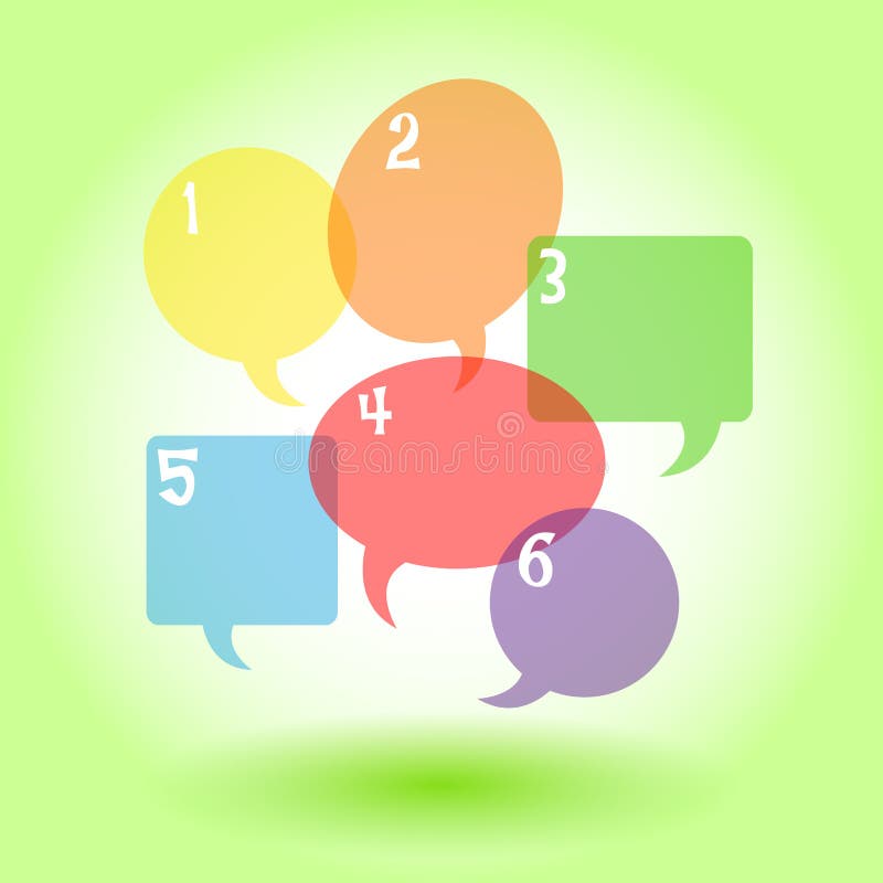 Transparent Speech Bubbles with Numbers Stock Vector - Illustration of ...