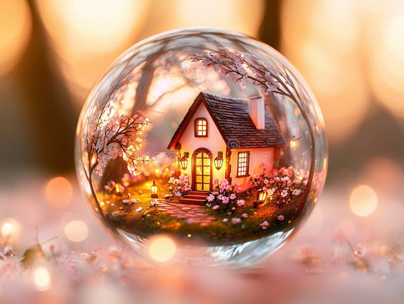 Transparent Sphere with a Glassmorphism Effect Showcasing a Small ...