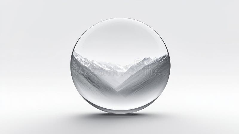 A Transparent Sphere with a Mountain Landscape Inside. Stock Image ...