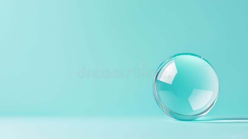 A Transparent Sphere with a Reflective Surface Sits on a Light Blue ...