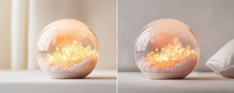 Transparent Sphere with Soft Glassmorphism Effect Featuring a Miniature ...