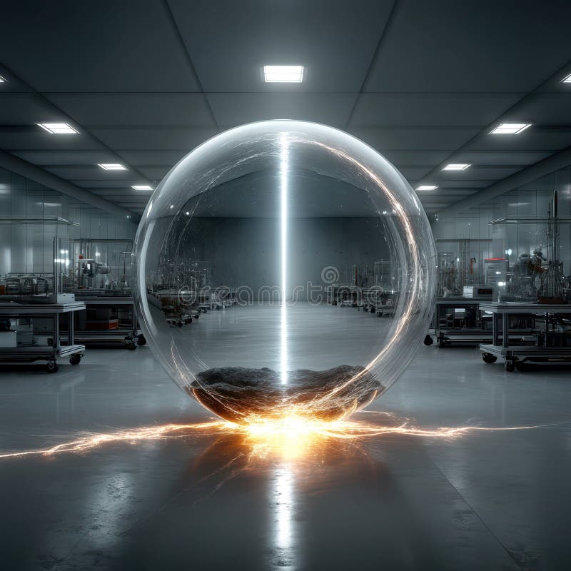 A Transparent Sphere Symbolizing Innovation, Surrounded by Energetic ...