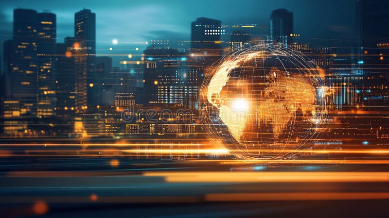 Transparent Spheres Float within a Grid, Intersected by Light Beams ...