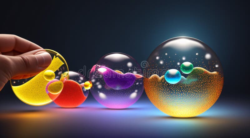 Transparent Spheres with Representation of Colored Molecules Inside ...