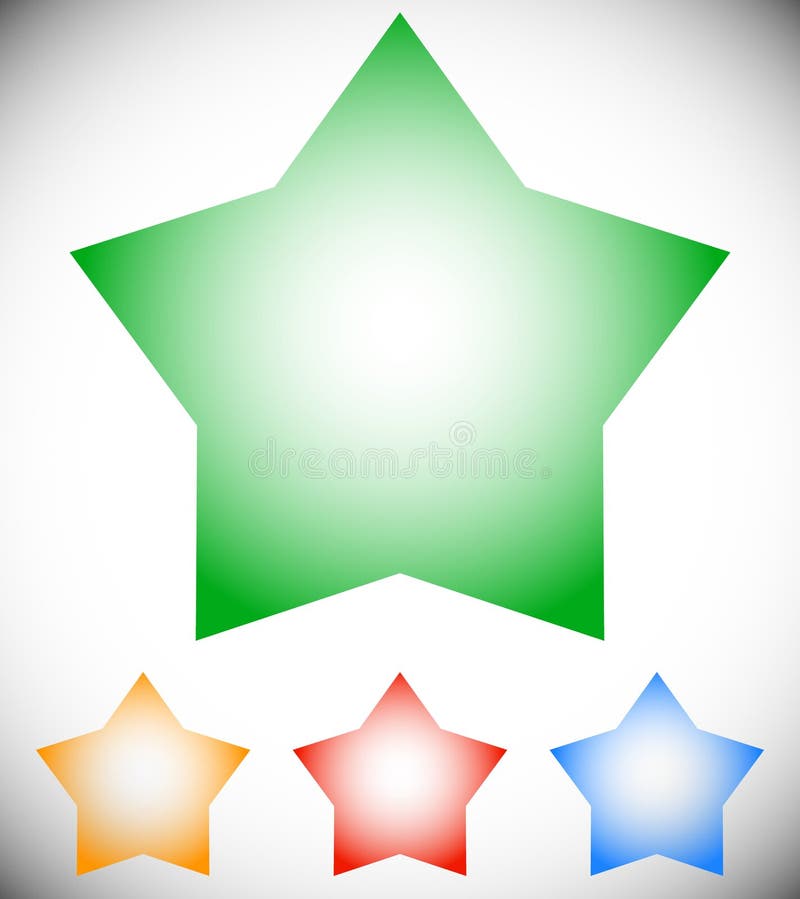 Transparent Star Elements. Star Shape in 4 Color Stock Vector ...