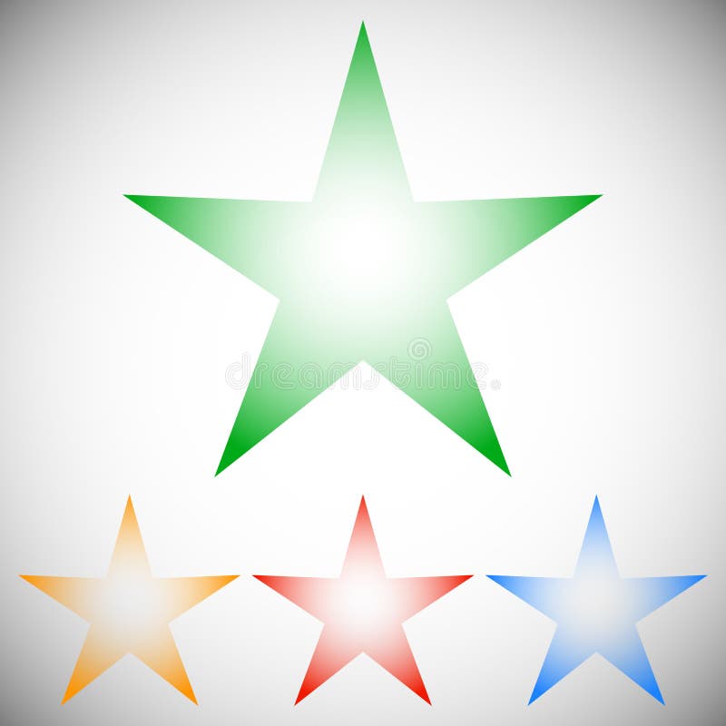 Transparent Star Elements. Star Shape in 4 Color Stock Vector ...
