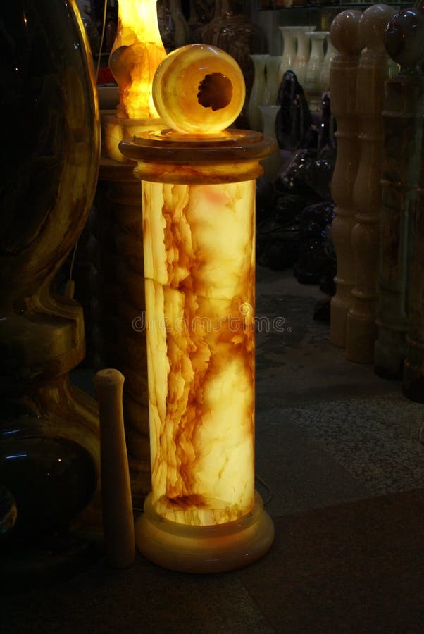 Transparent Stone Craftsmanship Stone Lighting Column Stock Photo ...
