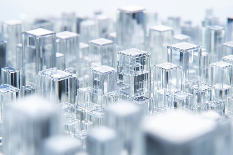 Transparent Structures Rise Against a Blue Sky, Showcasing Modern ...