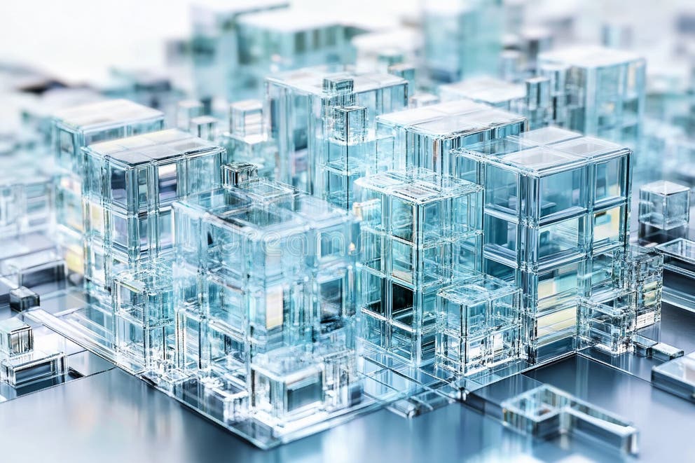 Transparent Structures Rise Against a Blue Sky, Showcasing Modern ...