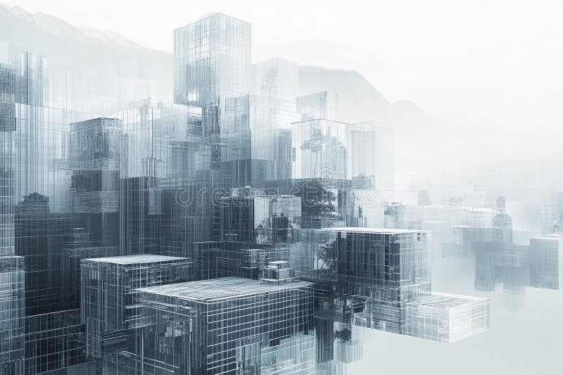 Transparent Structures Rise Against a Blue Sky, Showcasing Modern ...