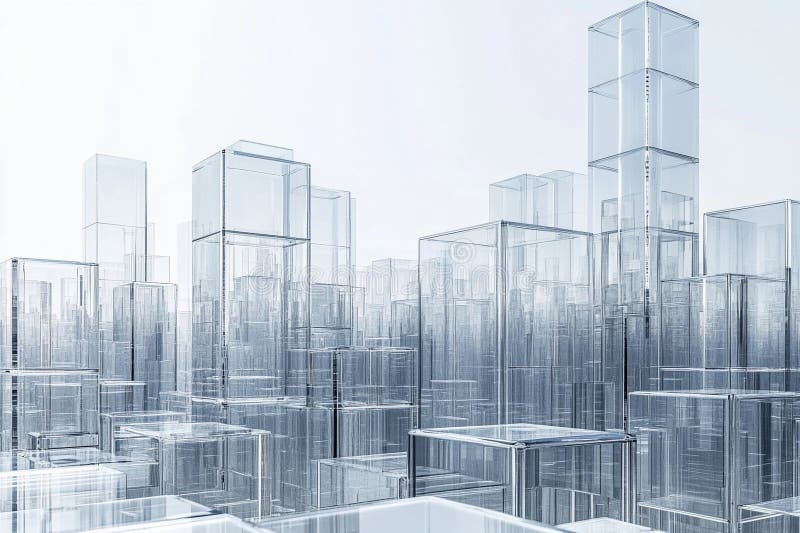 Transparent Structures Rise Against a Blue Sky, Showcasing Modern ...