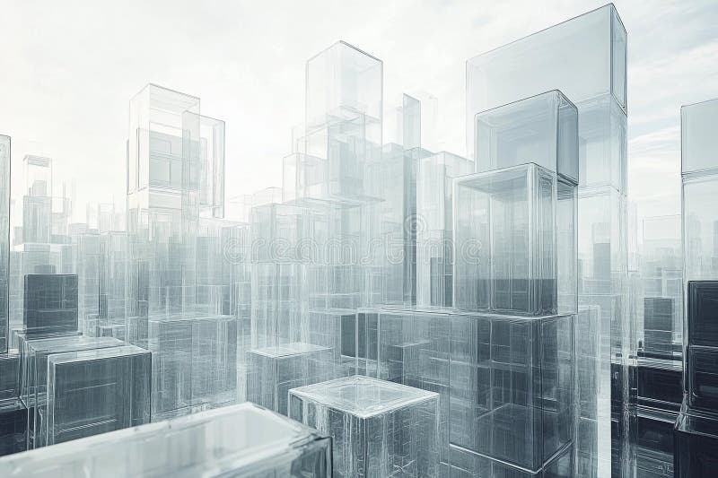 Transparent Structures Rise Against a Blue Sky, Showcasing Modern ...