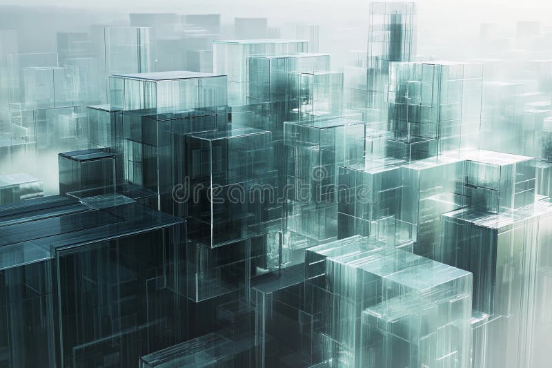 Transparent Structures Rise Against a Blue Sky, Showcasing Modern ...