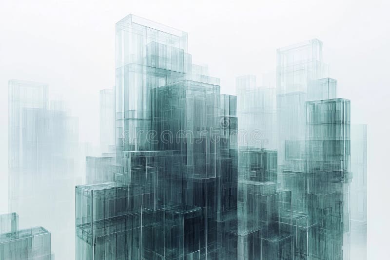 Transparent Structures Rise Against a Blue Sky, Showcasing Modern ...