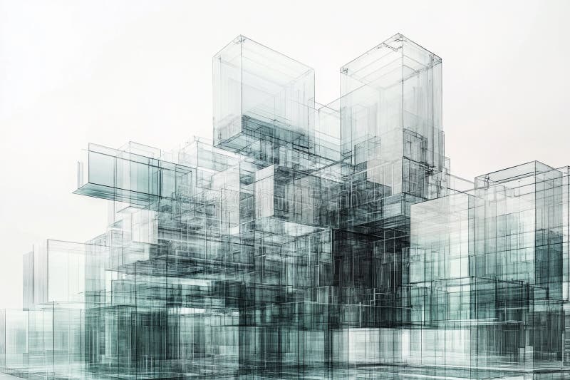 Transparent Structures Rise Against a Blue Sky, Showcasing Modern ...