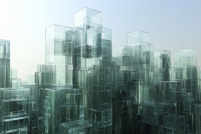 Transparent Structures Rise Against a Blue Sky, Showcasing Modern ...