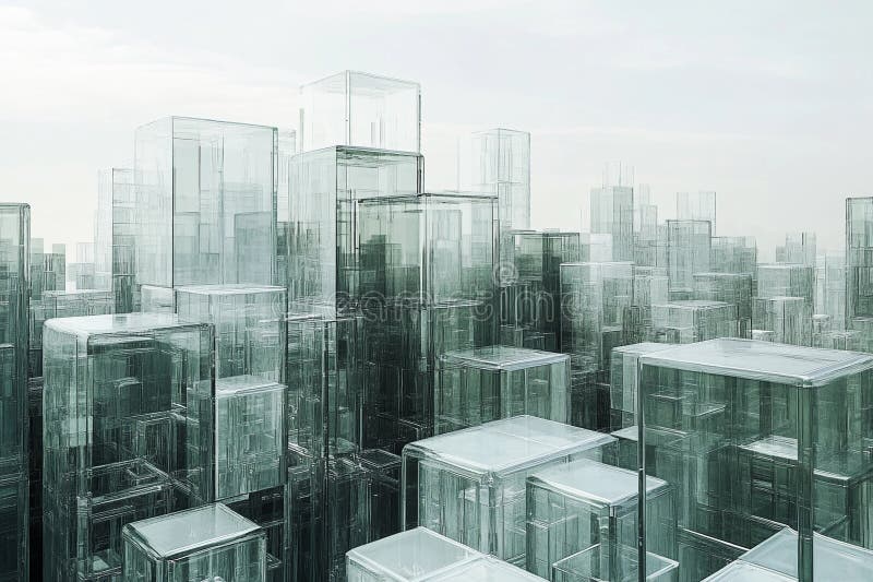Transparent Structures Rise Against a Blue Sky, Showcasing Modern ...