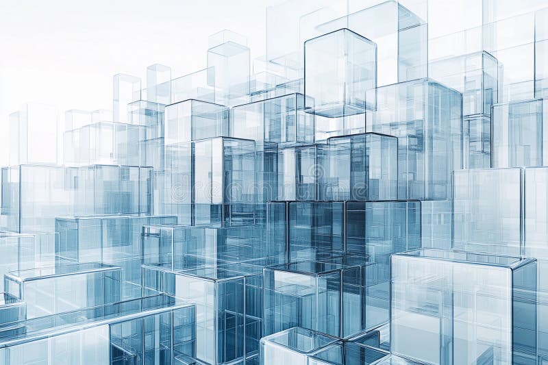 Transparent Structures Rise Against a Blue Sky, Showcasing Modern ...