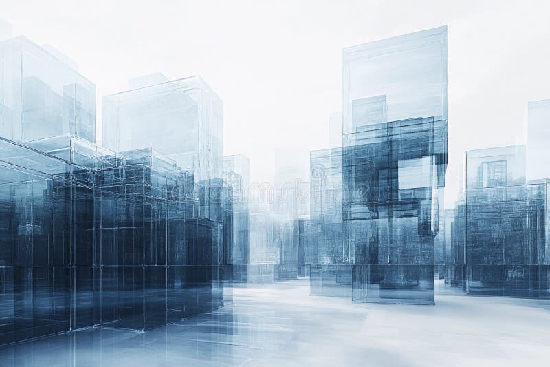 Transparent Structures Rise Against a Blue Sky, Showcasing Modern ...