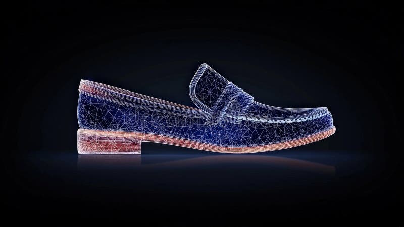 Transparent Stylish Shoe Design with Geometric Patterns on Black ...