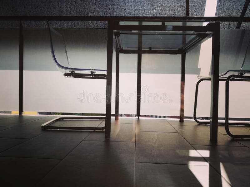 Table and Chairs on the Balcony. Bottom View, Soft Light Stock Image ...