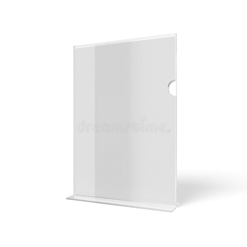Transparent Table Top Acrylic A5 Brochure Stand Isolated with Paper ...