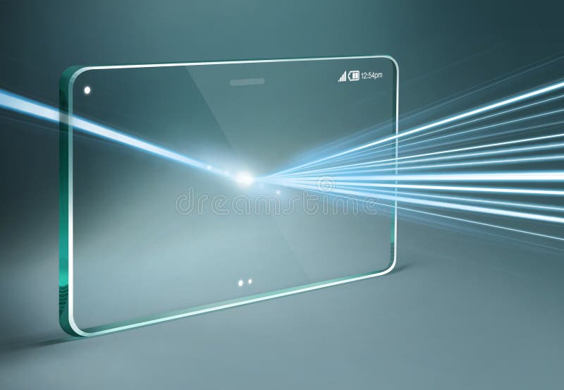 Transparent Tablet with Digital Virtual Keyboard Stock Photo - Image of ...